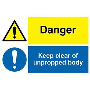 Viking signs cv138-a4l-3mdanger keep clear of unpropped body sign 3 mm ...