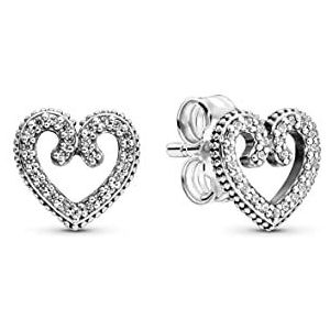 Pandora zilveren hart bedel met 14 karaats gouden pijltje 791171 ...