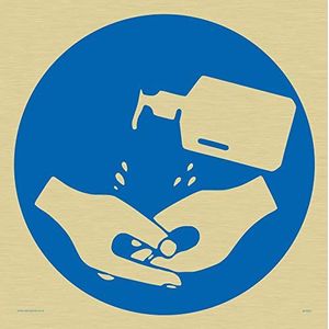 Hand sanitiser symbool teken - vinyl gold sticker - Klusspullen kopen ...