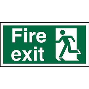 Seco fire exit - fire exit - man left sign 300mm x 150mm - zelfklevend ...