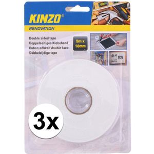 3x dubbelzijdig hobby foam tape 5 meter x 18 mm - knutseltape - Klusspullen kopen? | BESLIST.nl ...