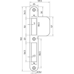 Assa abloy sluitplaat ea322 stomp lange lip tbv el sloten - Klusspullen ...