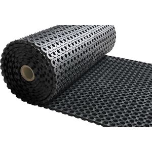 Rubber loper - rubbermat op rol noppen 3mm grijs - breedte 120 cm - ge ...