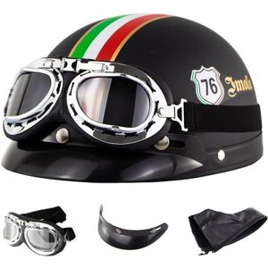 Retro roze motorfiets half gezicht helm biker scooter met zonneklep uv ...