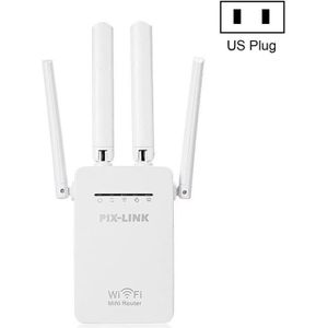 Pix-link 300m wifi repeater router 4 external antennas 24ghz wireless ...