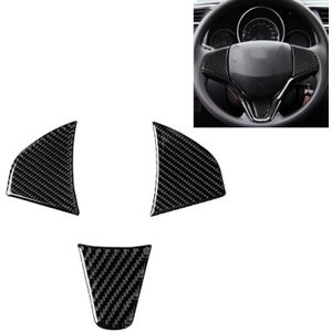 3 in 1 car carbon fiber steering wheel button decorative sticker for ...