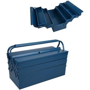 Multifunctional single handle double opening tool box three-layer ...