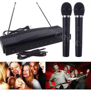 1 set microfoon systeem professionele wireless dual handheld 2 x mic ...