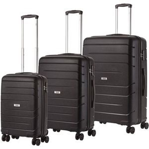 Travelz hybrid world map kofferset - trolleyset 3-delig met tsa-slot ...