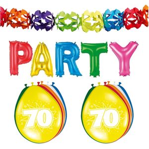 70 jaar verjaardag versiering pakket slinger-ballonnen-folie letters ...