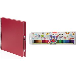 Tekeningen maken schetsboek a4 rode kaft - Kantoorartikelen online ...