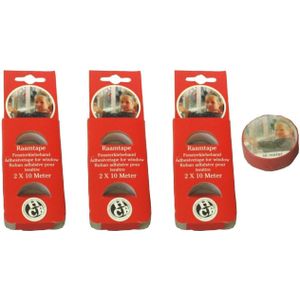 6x rode raamtape kerstversiering op rol 10 meter - raamversiering ...