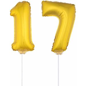 Gouden opblaas cijfer 17 op stokjes - Cadeaus & gadgets kopen | o.a ...