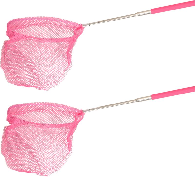 Visnet/schepnet - 2x - neon roze - metaal - 86 cm kopen? Vergelijk de ...