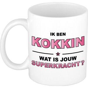 Ik ben kokkin wat is jouw superkracht kado mok - beker - verjaardag ...