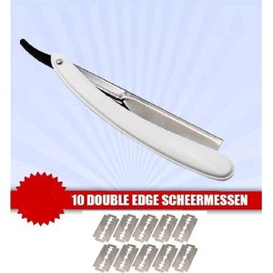 Rvs scheermes voor mannen inclusief 10 double edge scheermesjes ...