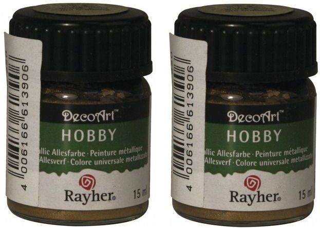 2x Gouden acrylverf/allesverf potjes 15 ml hobby/knutselen - Hobbyverf ...
