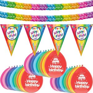 Verjaardag versiering pakket happy birthday - ballonnen-vlaggetjes ...
