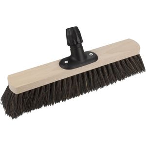 Synx tools gemeente bezem 45 cm - korte steel - straatbezem - stadsbezem - harde natuurvezels ...