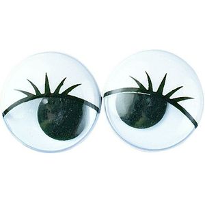 Wiebel oogjes met wimpers 6x stuks - hobby knutselen - zelfklevend ...