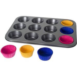 Muffins en cupcakes bakken bakvorm-bakblik 26 x 18 cm - voor 6x stuks ...
