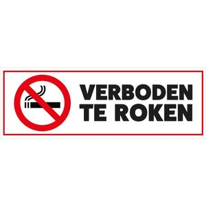 Sticker verboden te roken 65 x 196 cm rechthoek - niet roken ...