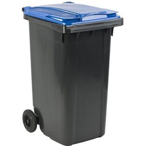 Vuilnisbak-afvalbak-prullenbak blauw met deksel 50 liter - prullenbakken - Afvalcontainer kopen ...