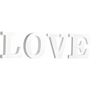 Houten decoratie hobby letters - 2x losse witte letters om het woord ...