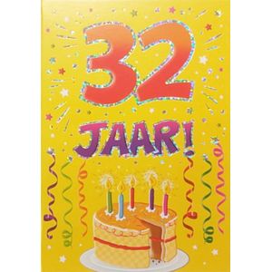 Verjaardagskaart 32 jaar - Cadeaus & gadgets kopen | o.a. ballonnen ...