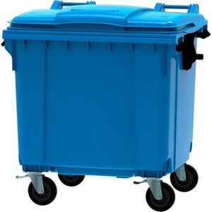 Vuilnisbak-afvalbak-prullenbak blauw met deksel 50 liter - prullenbakken - Afvalcontainer kopen ...