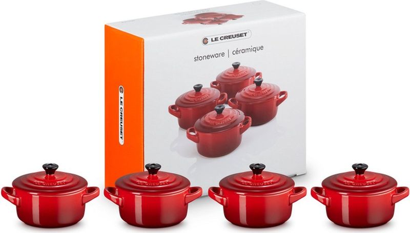 Le Creuset - Mini-Braadpannen - Kersenrood - Aardewerk - Set van 4 ...
