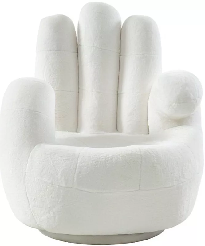 Vente-unique - CATCHY - Draaiende Fauteuil - Wit - Synthetisch Bont - 1 ...