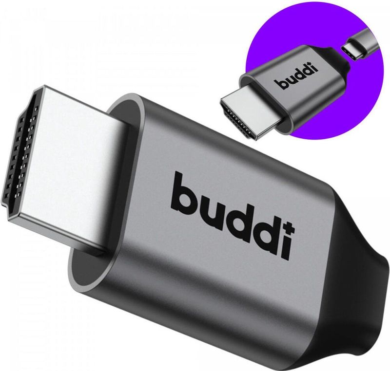 Buddi Ease - USB-C naar HDMI Adapter - Grijs - 4K@60Hz - Voor Laptop en ...