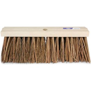 Synx tools gemeente bezem 45 cm - korte steel - straatbezem - stadsbezem - harde natuurvezels ...