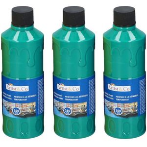4x Hobby/knutsel acrylverf / temperaverf - Groen - Fles 250 ml - Groene ...