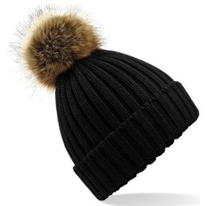 Bruine muts met kleppen en bont voor volwassenen - mutsen - volwassenen ...