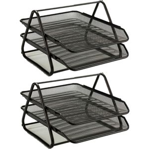 2x brievenbakjes-postbakjes-documentenbakjes zwart a4 formaat ...