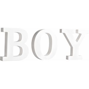 Houten decoratie hobby letters - 2x losse witte letters om het woord ...