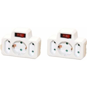 1x stopcontactsplitters-stopcontact adapters met 3 poorten en ...