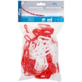 Afzetketting met haken - rood/wit - 10 meter - kunststof ...